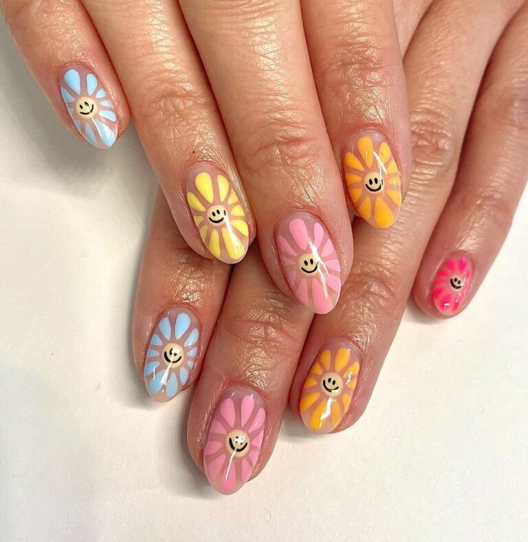 75 Smiley Face Nail Design To Make You Smile Happy Face Nails Wedbook